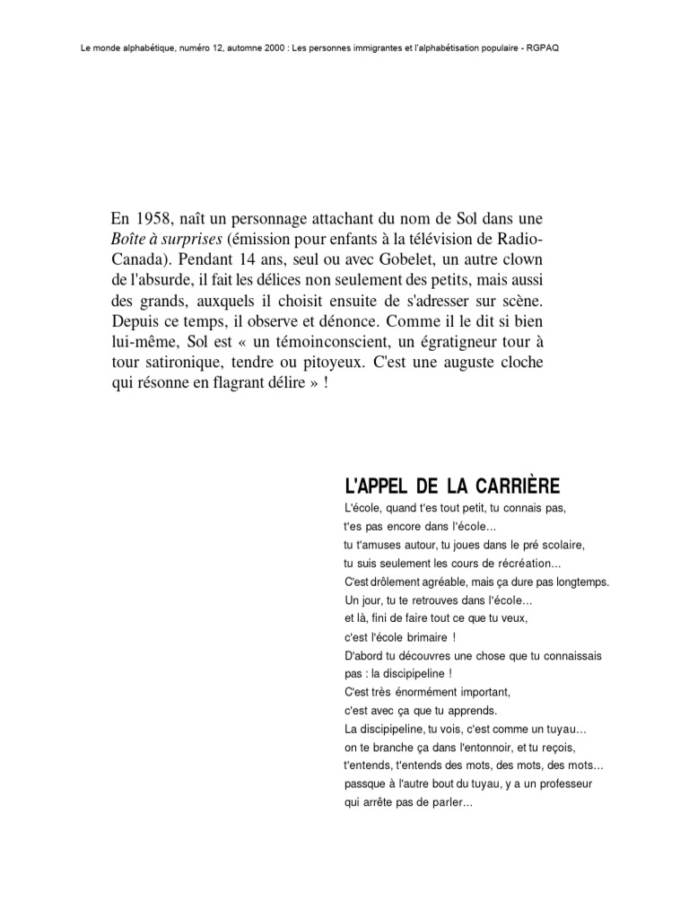 Poèmes de Marc Favreau (Sol) | PDF