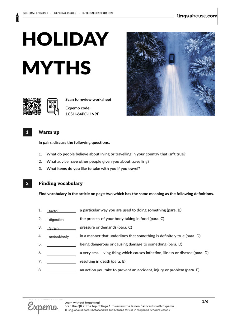 Holiday Myths British English Student | PDF | Swimming