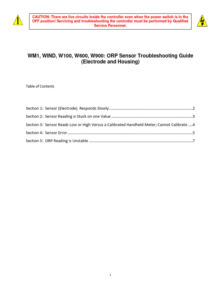 ORP Sensor Troubleshooting | PDF | Sensor | Ph