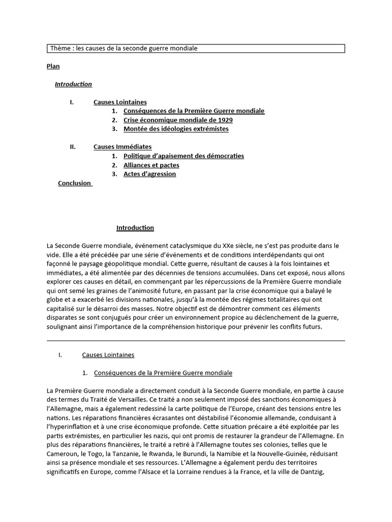 Causes de la Seconde Guerre mondiale | PDF | Allemagne nazie | Seconde ...