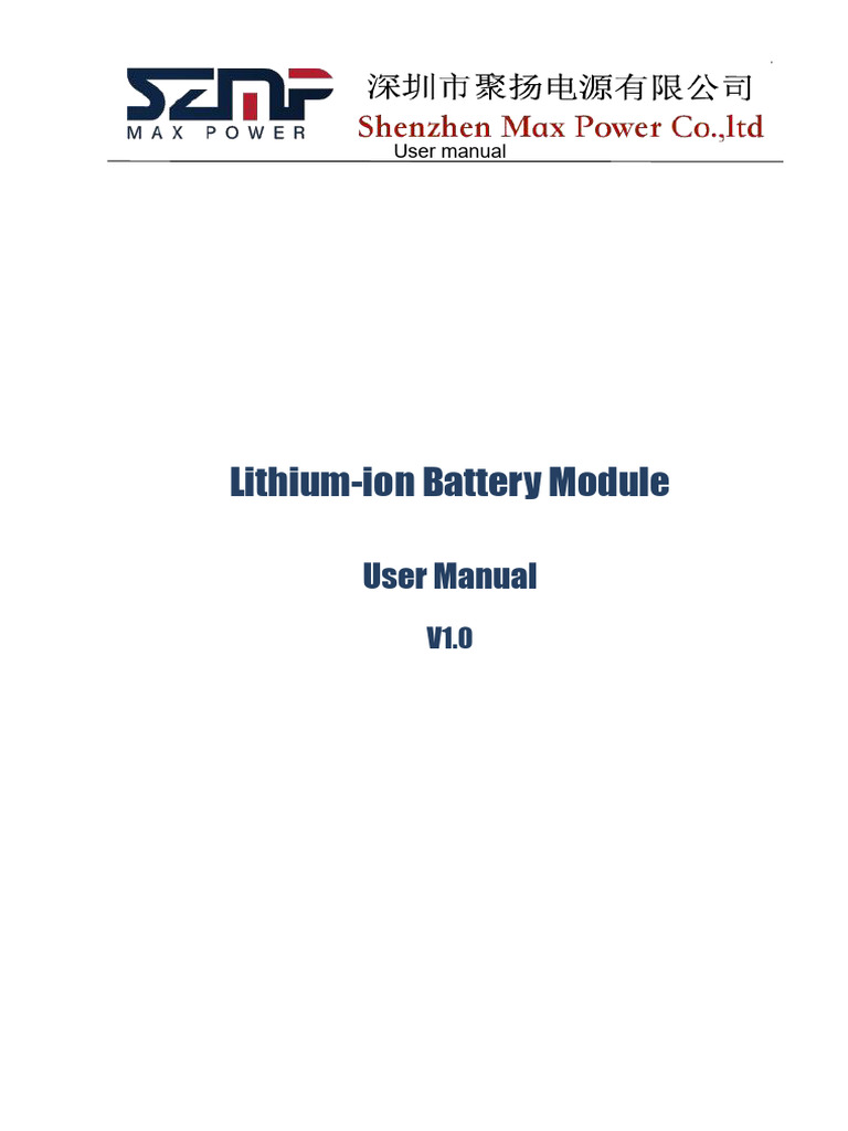 Lithium-Ion Battery Module User Manual | PDF | Battery Charger | Rechargeable Battery