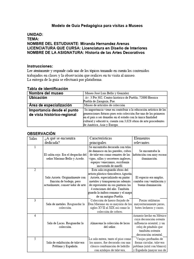 Guía Pedagógica para Visitas a Museos | PDF | Museo
