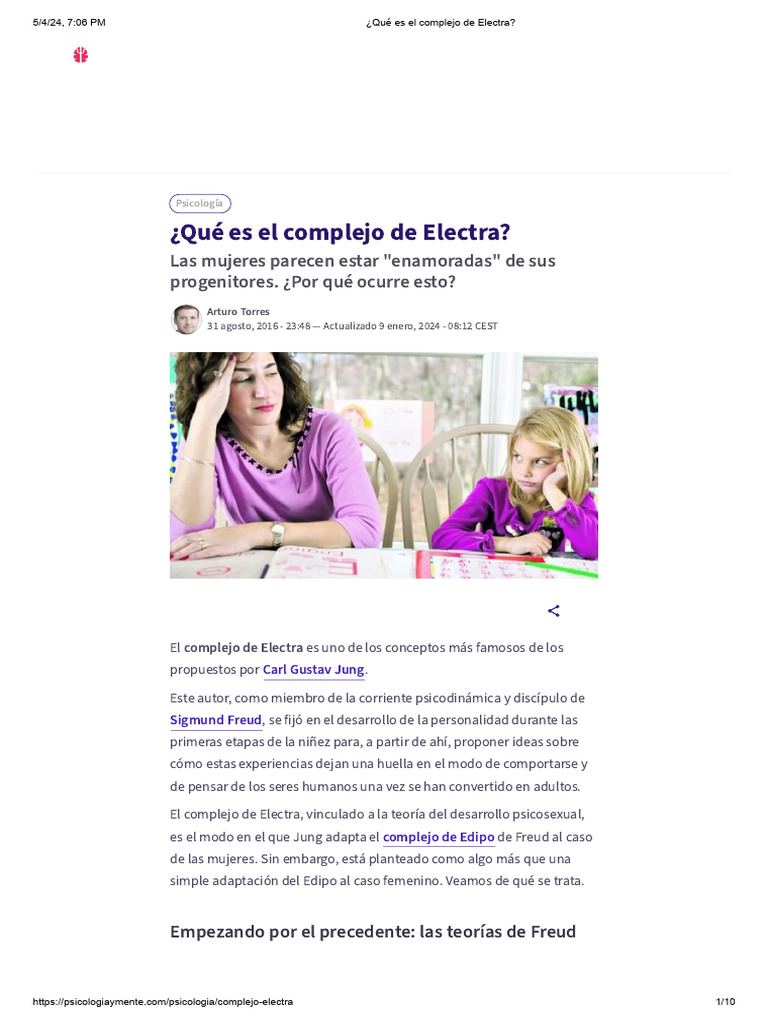 ¿Qué Es El Complejo de Electra | Descargar gratis PDF | Complejo de Edipo | Sigmund Freud
