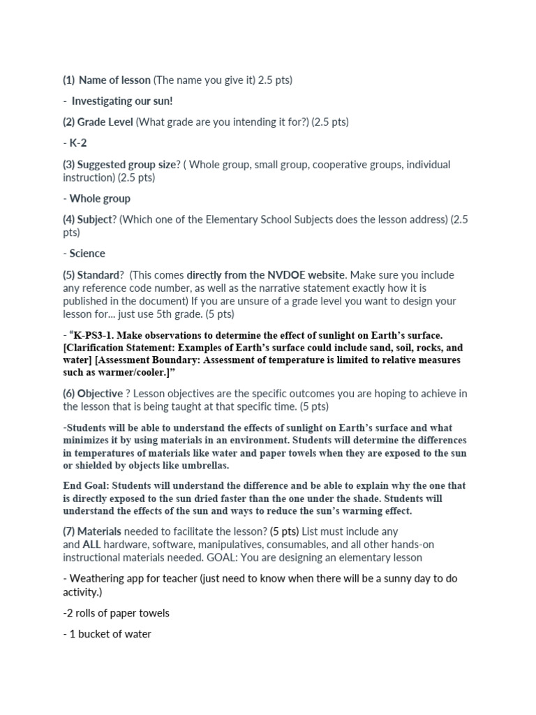 edu 201 lesson plan | PDF | Lesson Plan | Learning