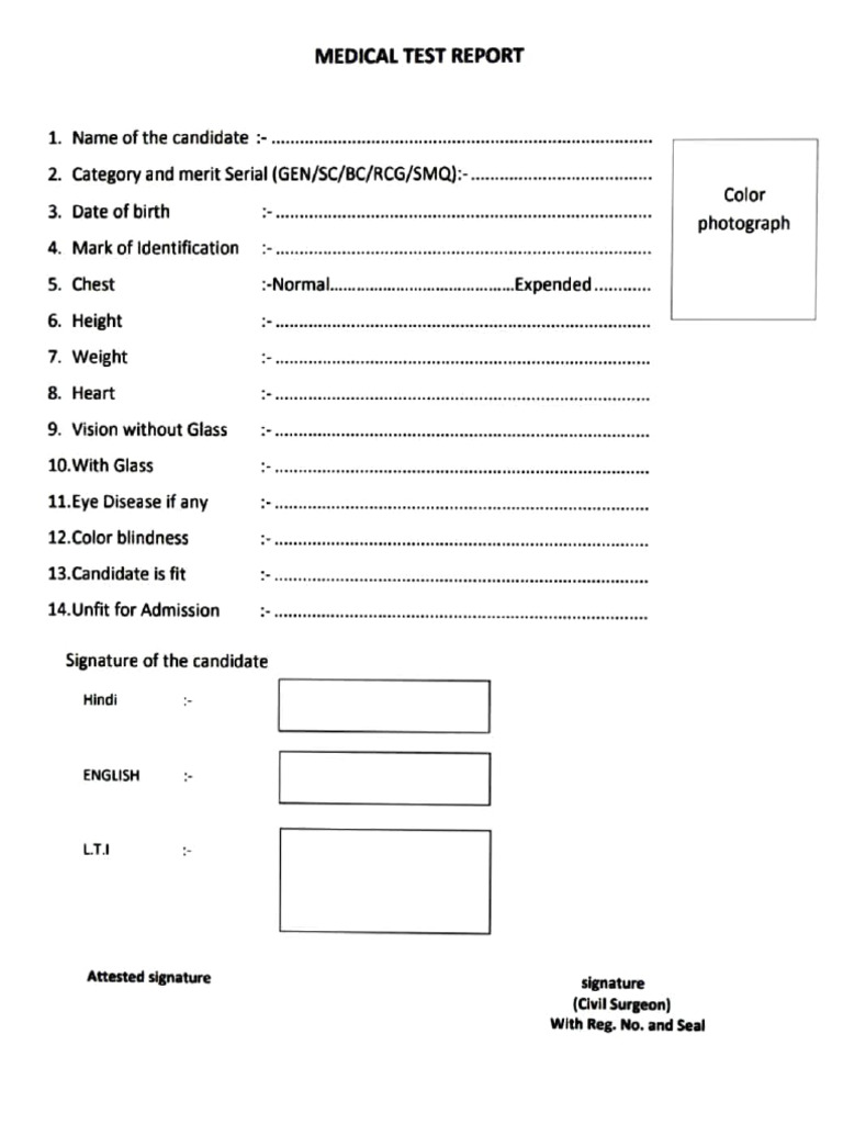 Medical Formate | PDF | Vision