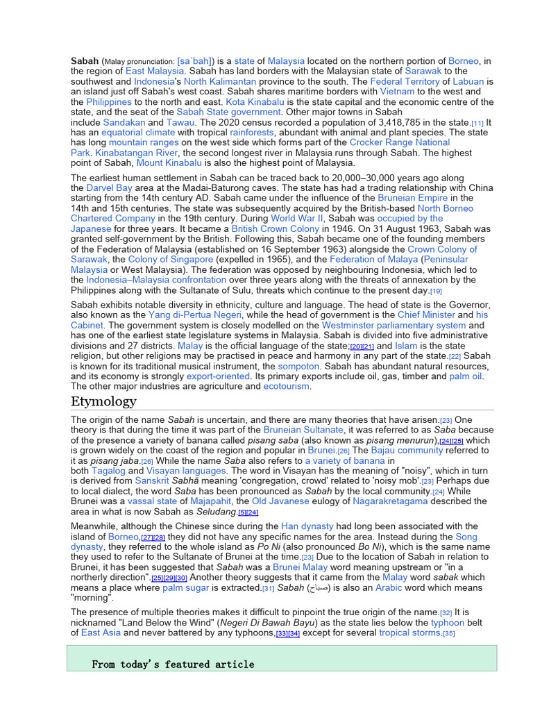 Sabah History | PDF | Malaysia