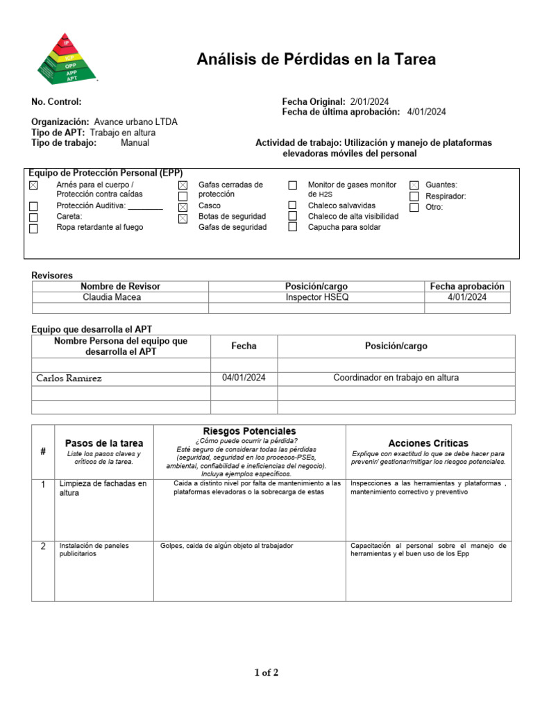 Formato APT para Prueba de Ingreso | PDF