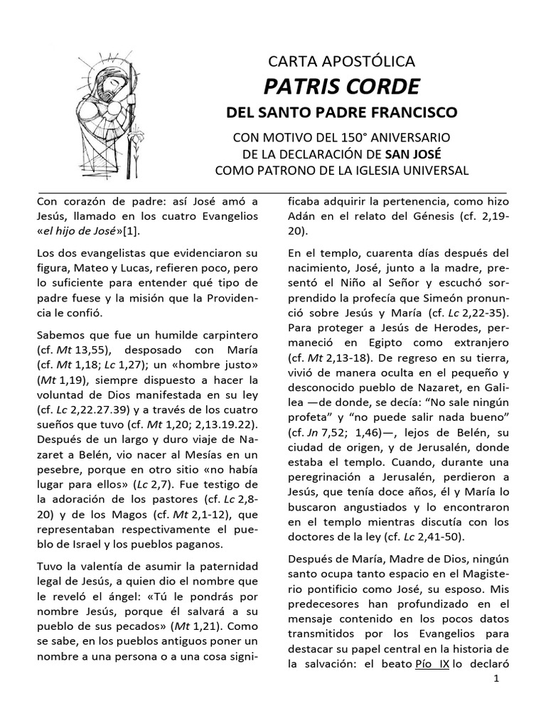 Francisco - Patris Corde | PDF | María, madre de Jesús | San José