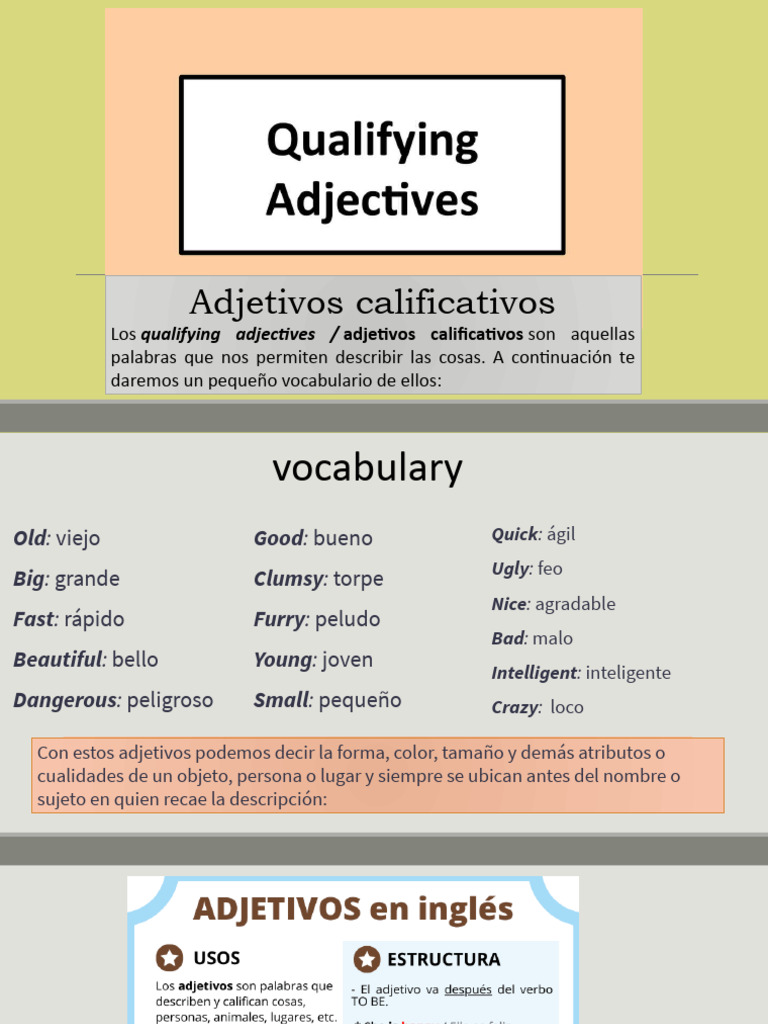 Qualifying Adjectives | PDF