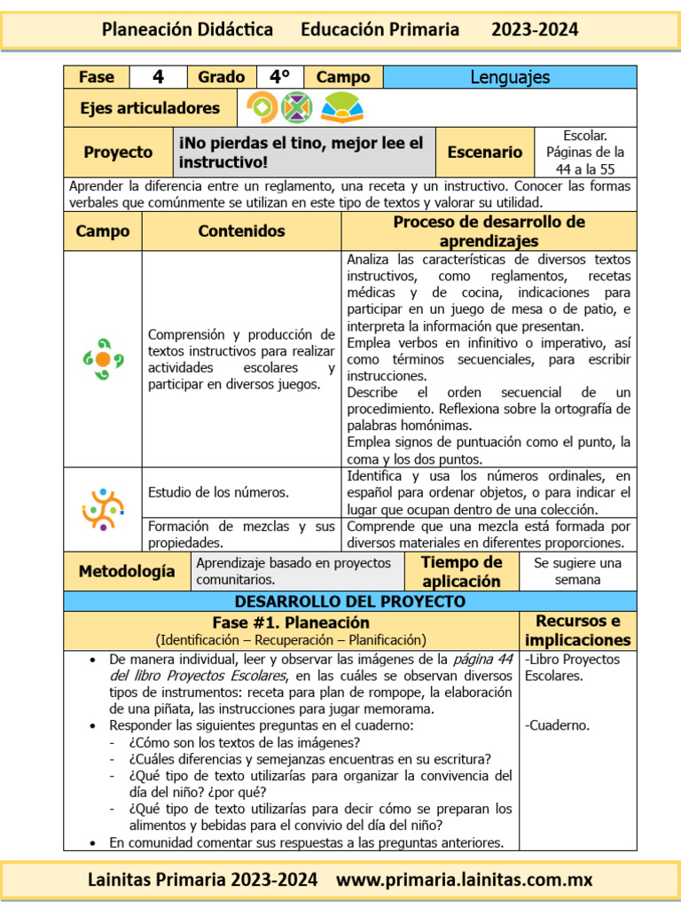 4to Grado Marzo - 04 No Pierdas El Tino, Mejor Lee El Instructivo (2023 ...