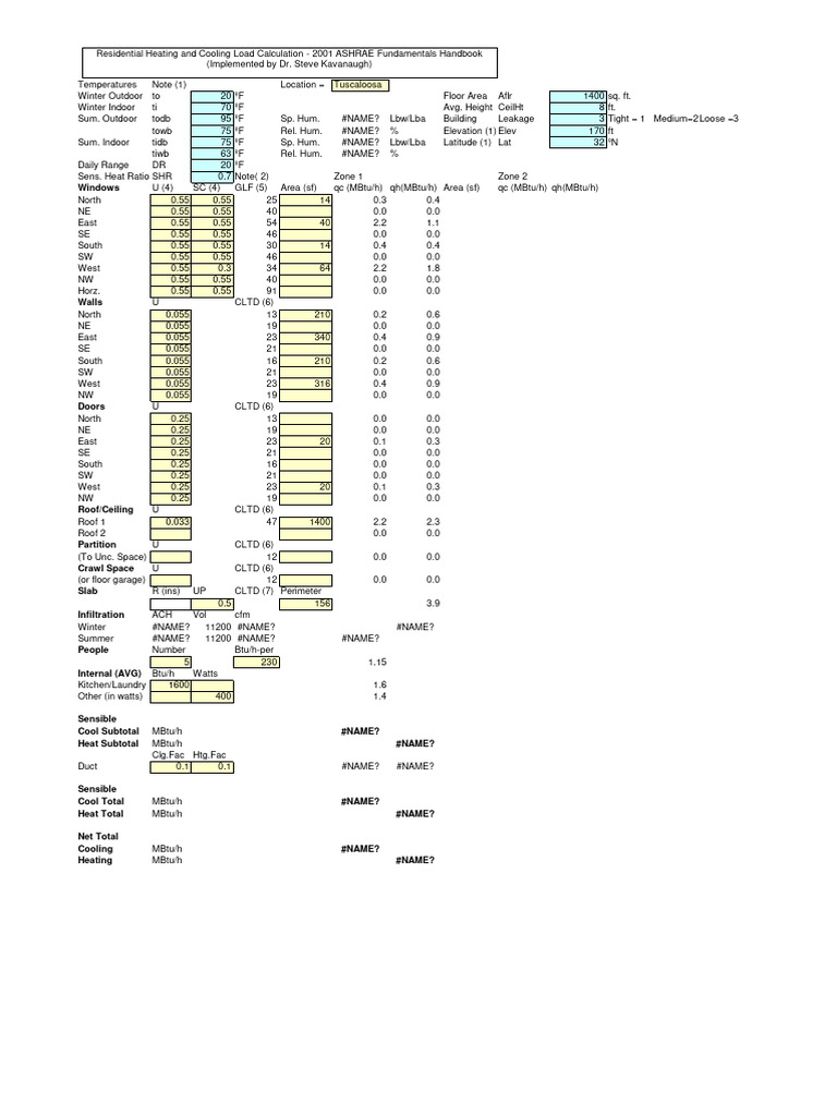 HVAC Load Calculation Guide | PDF | British Thermal Unit | Building ...