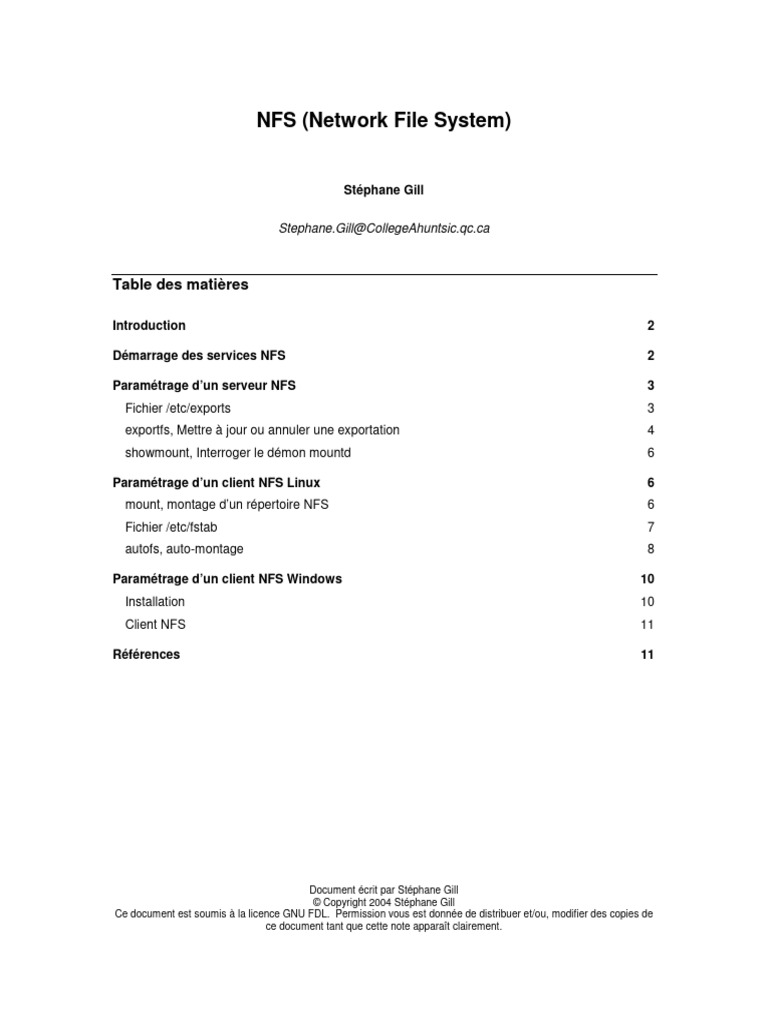 07 NFS | PDF | Serveur (Informatique) | Fichier informatique