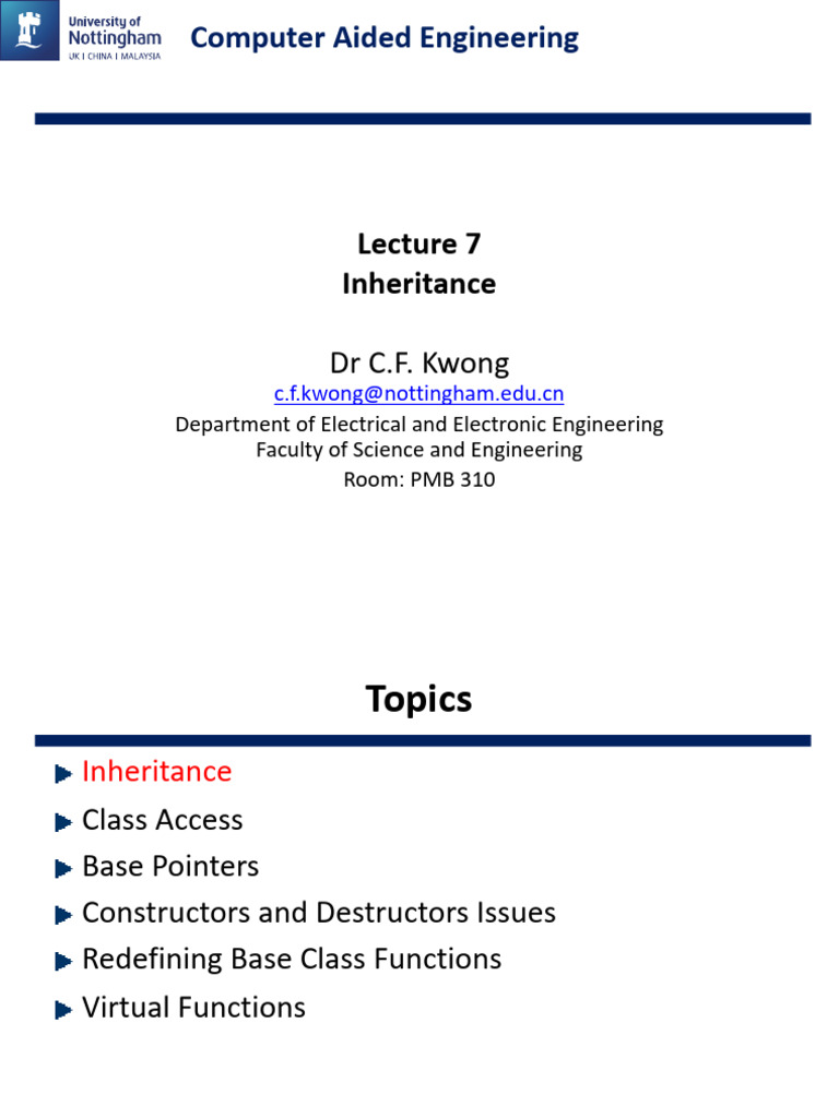 Lecture 7 Inheritance Pdf Inheritance Object Oriented 4163