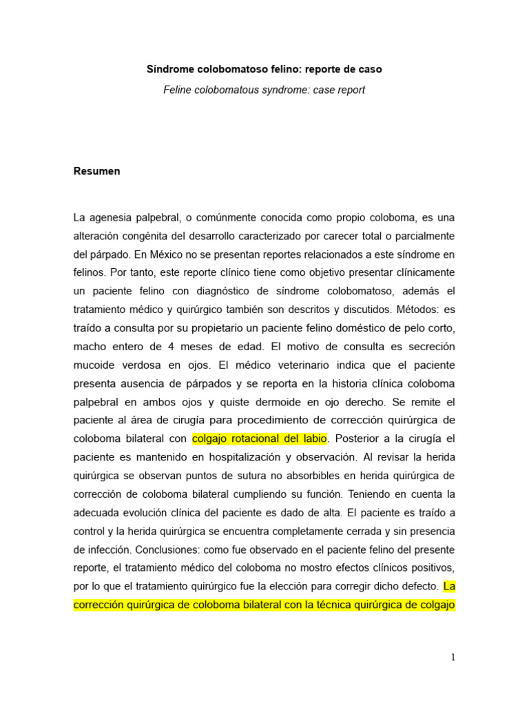 Correg-Caso Clinico - Coloboma | PDF | Cirugía | Ojo
