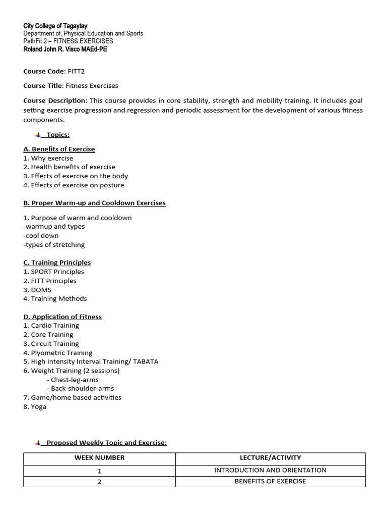 Fitt 2 New Handouts 2023 | Download Free PDF | Strength Training ...