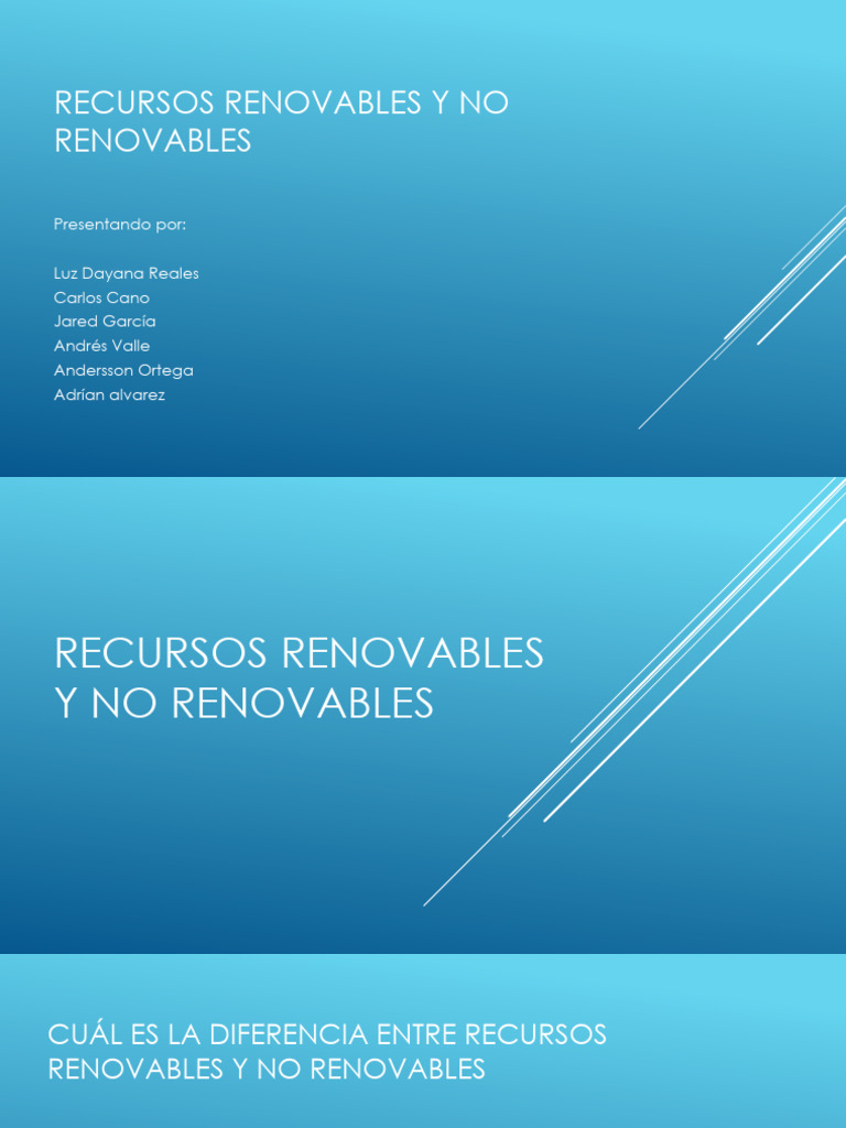 Recursos renovables y no renovables... | PDF