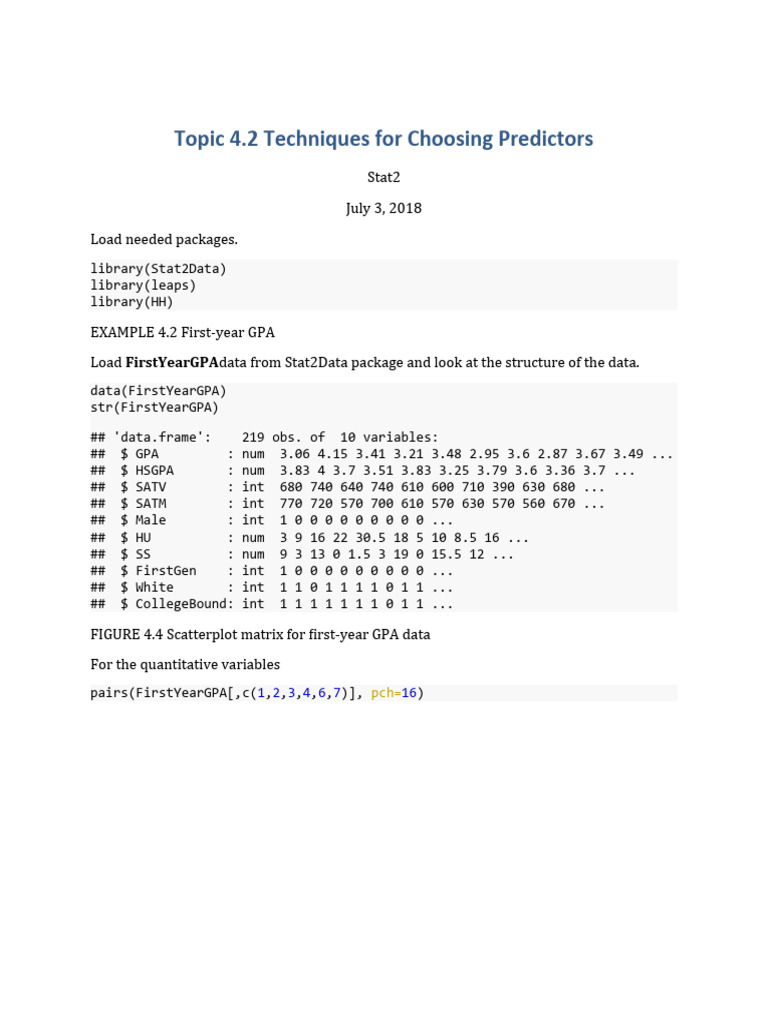 STAT2 2e R Markdown Files Sec4.2 | PDF | Coefficient Of Determination | Errors And Residuals