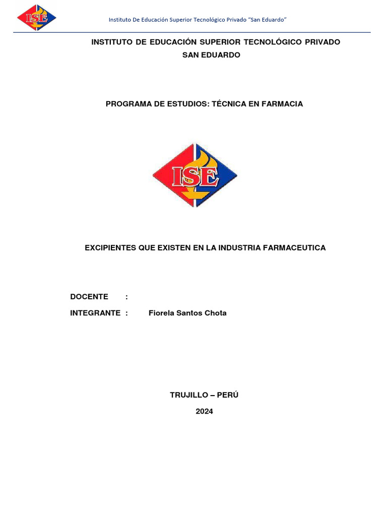 Excipientes en la Industria Farmacéutica | PDF | Tableta (Farmacia ...