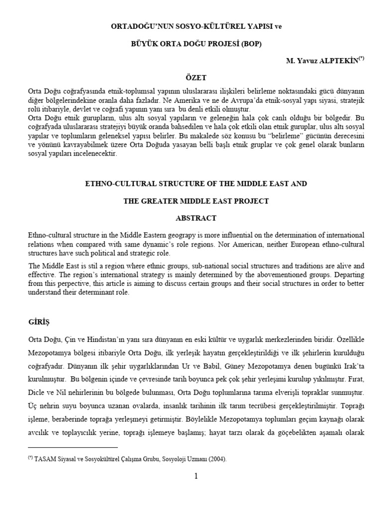 Ortadogunun Sosyo Kulturel Yapisi Buyuk Ortadogu Projesi | PDF Ortadogunun Sosyo Kulturel Yapisi Buyuk Ortadogu Projesi | PDF