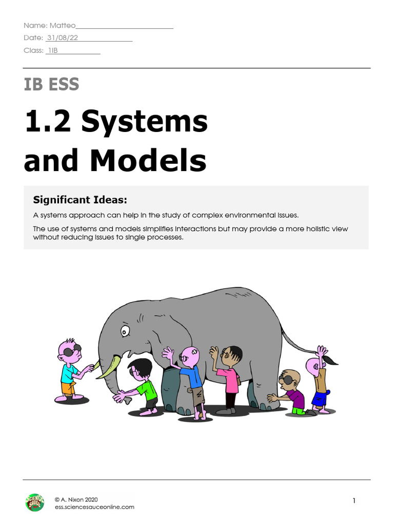 1.2 Systems and Models | PDF | System