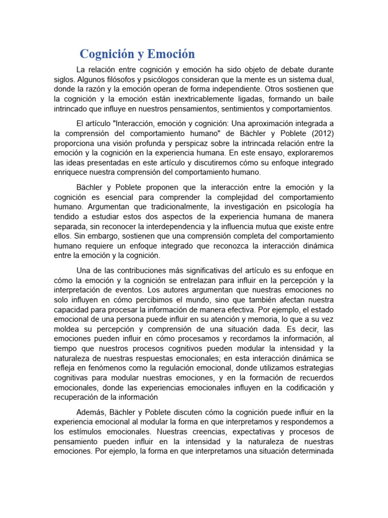 Cognicion Y Emoción Descargar Gratis Pdf Las Emociones Cognición