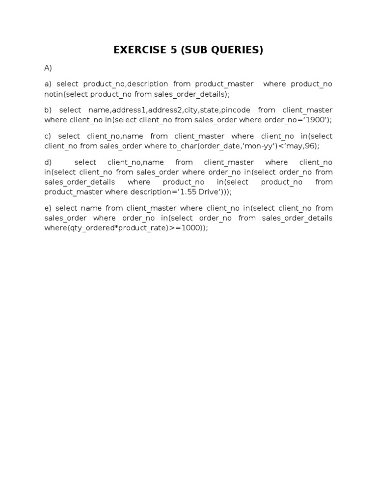 Exercise 2 Dbms | PDF | Databases | Data Management