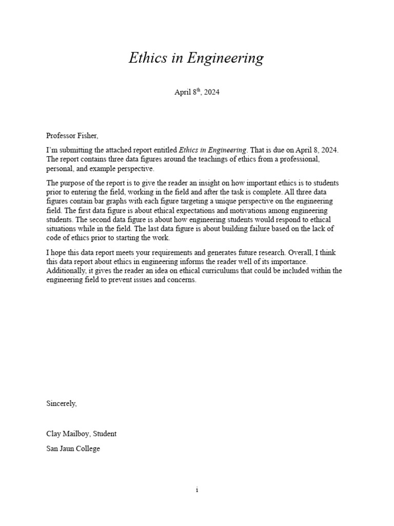 Ethics in Engineering Clay Mailboy | PDF | Data | Engineering