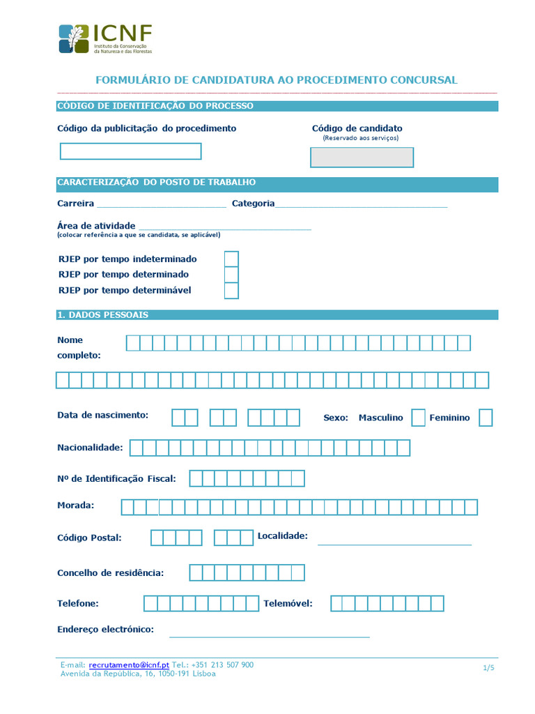 Icnf Formulario Atualizado | Download grátis PDF | Ensino médio ...