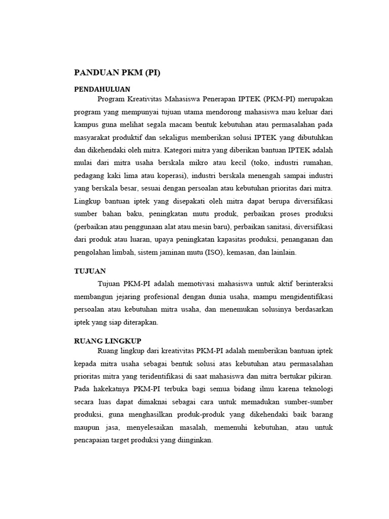 Panduan PKM 5 | PDF