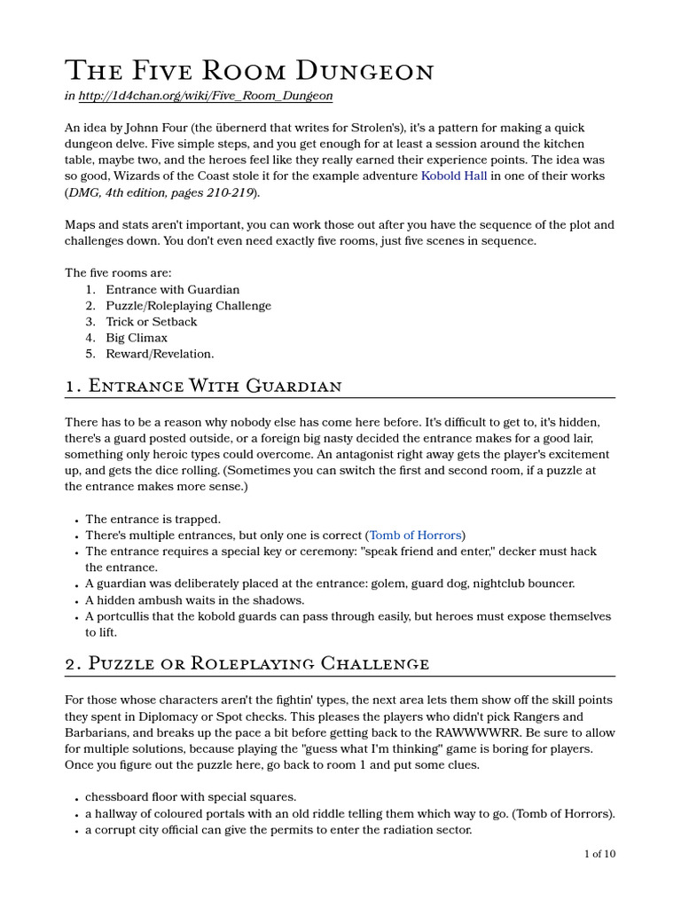 FiveRoomDungeon | PDF