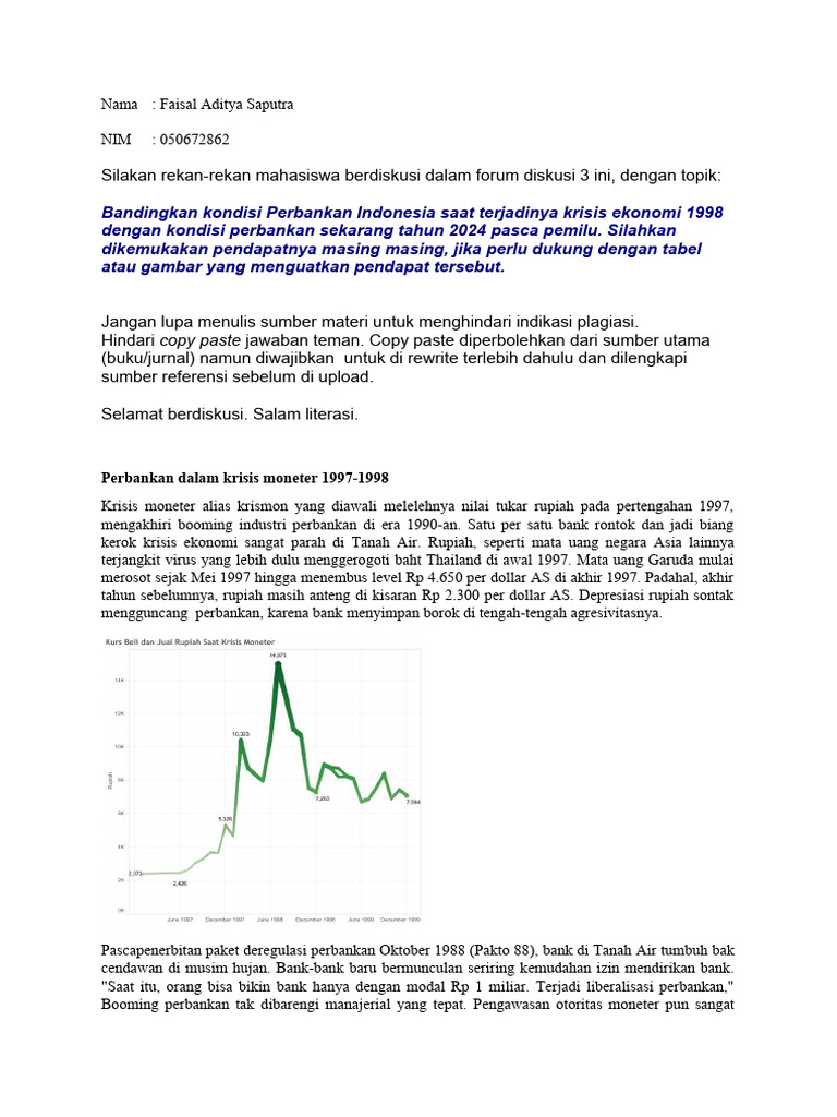 Diskusi 3 Espa4314 Perekonomian Indsonesia Faisal Aditya S | PDF