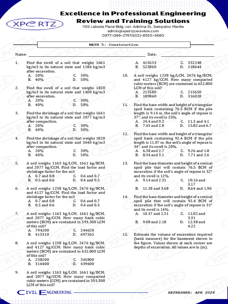 MATH 5 Construction | PDF | Concrete