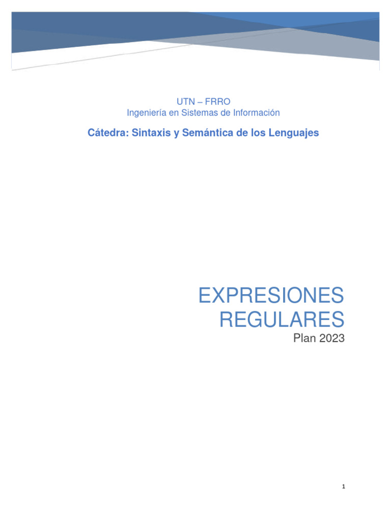 03- Expresiones Regulares | PDF | Lenguaje de programación | Expresión regular
