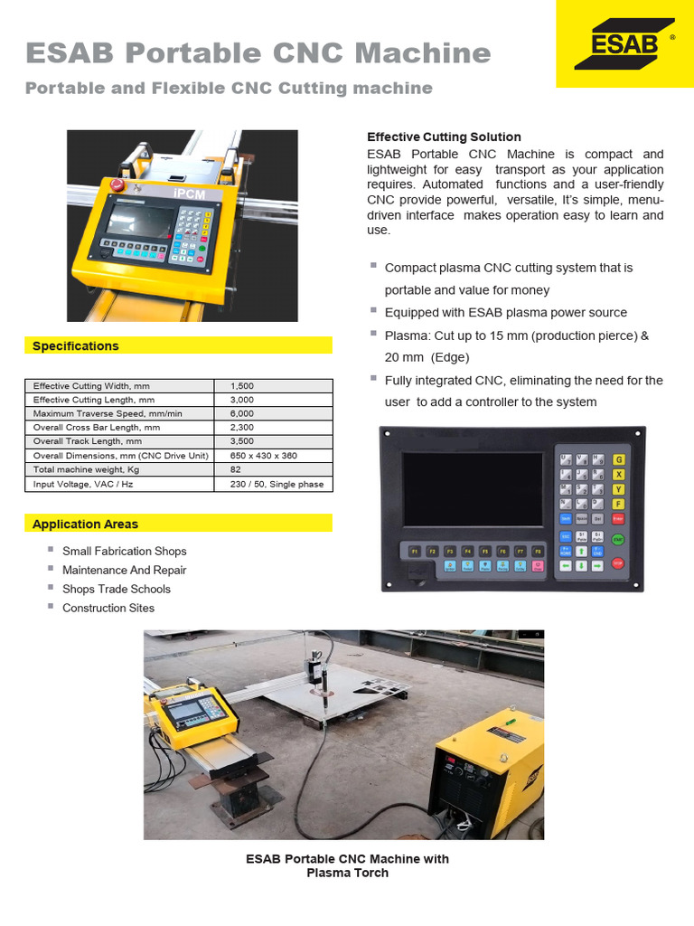 Product Leaflet - ESAB Portable CNC Machine | PDF | Numerical Control ...