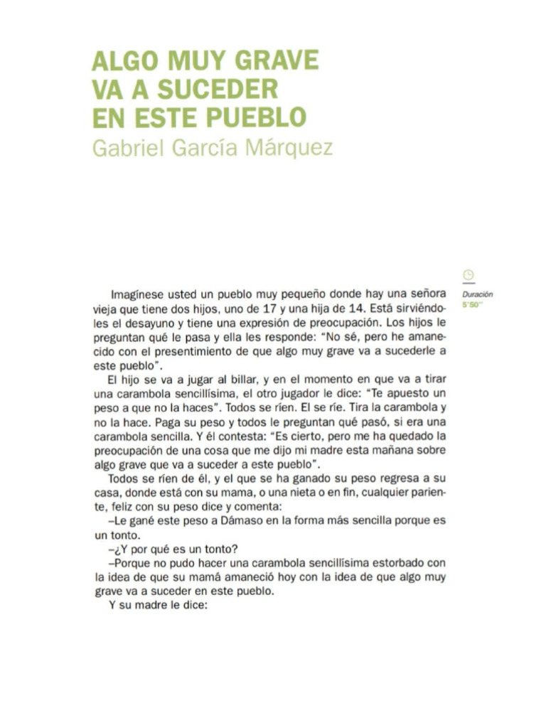 Algo Muy Grave Va Suceder en Este Pueblo | PDF