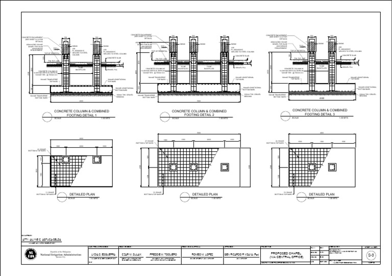 Concrete Column & Combined Footing Detail 1 Concrete Column & Combined ...