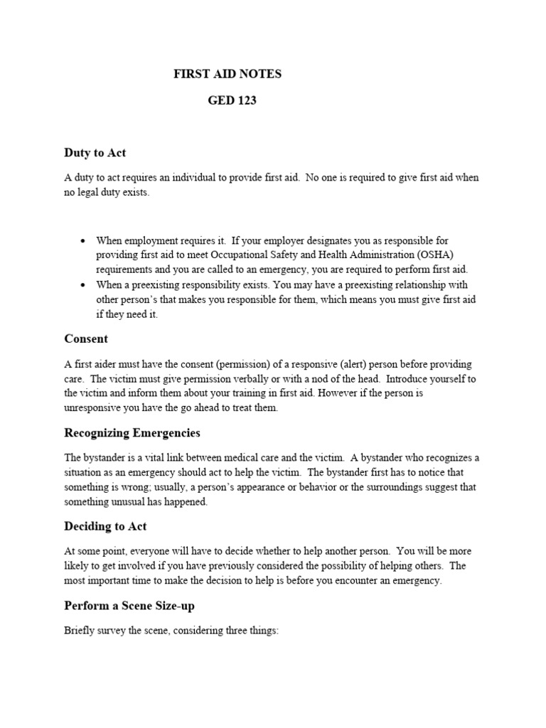 First Aid Notes | PDF | Burn | Hepatitis