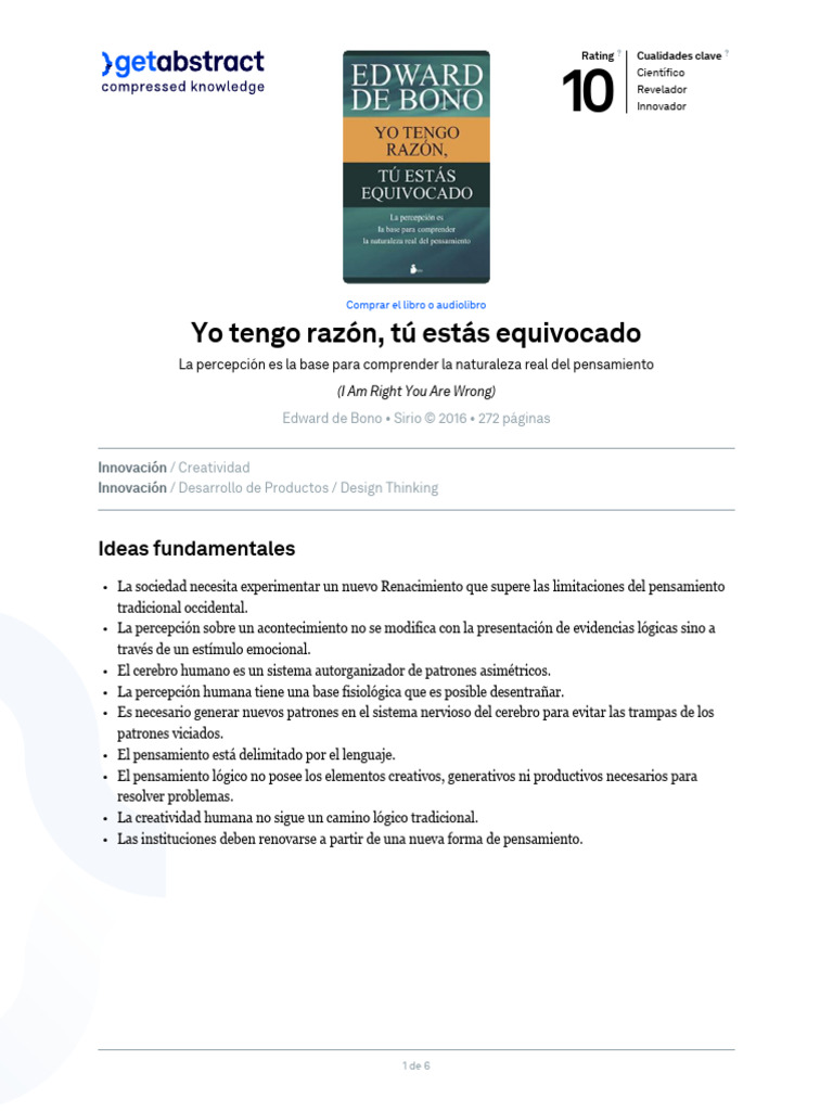 Yo Tengo Razon Tu Estas Equivocado de Bono Es 39044 | PDF | Pensamiento ...