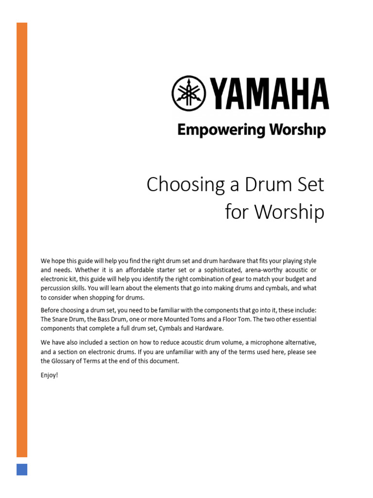 Yamaha Guide To Choosing A Drum Set | PDF | Drum Kit | Drum