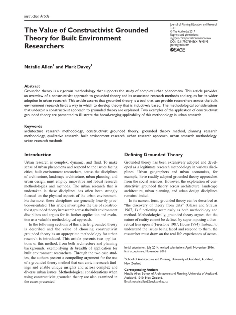 Urban Research: Grounded Theory | PDF | Methodology | Constructivism (Philosophy Of Education)