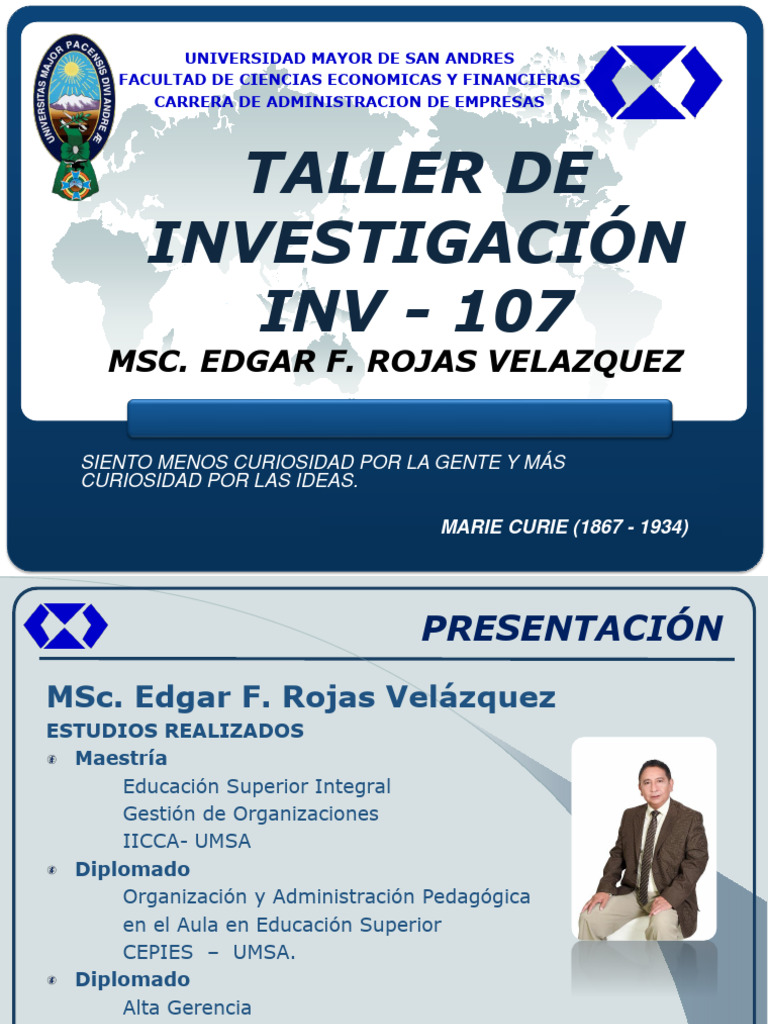 Clase 1 - Taller de Investigacion[1] | PDF | Método científico