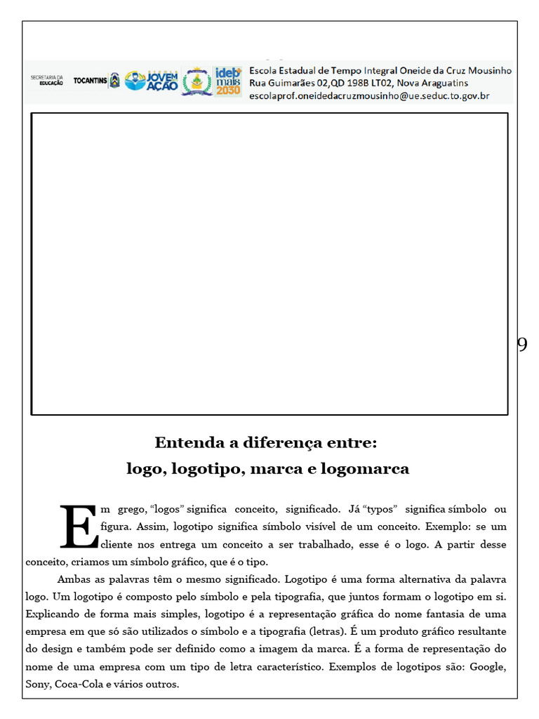 CONTEUDO 9° ANO - LOGOMARCA | PDF | Marca | Logotipos