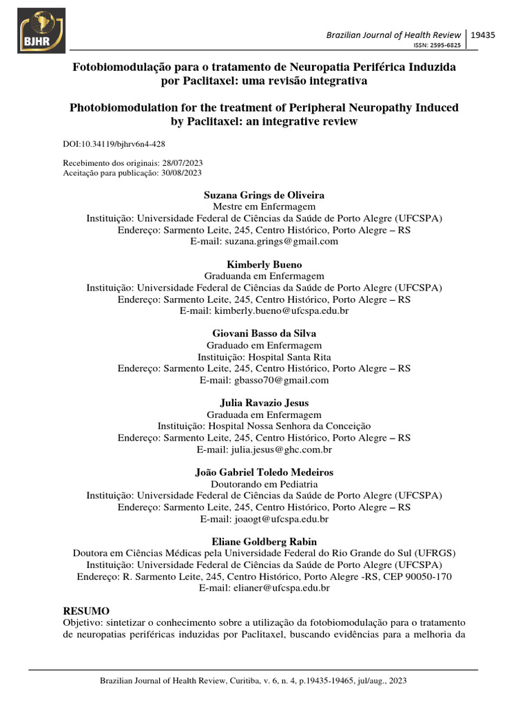 BJHR 428 | PDF | Câncer | Dor