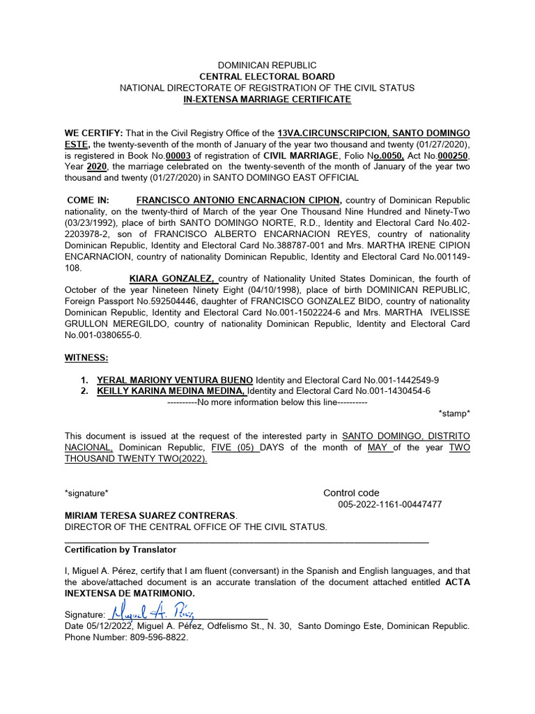 Actmat Francisco Encarnacion | PDF | Dominican Republic | Private Law