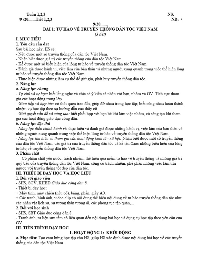 Giao An GDCD 8 CTST | PDF