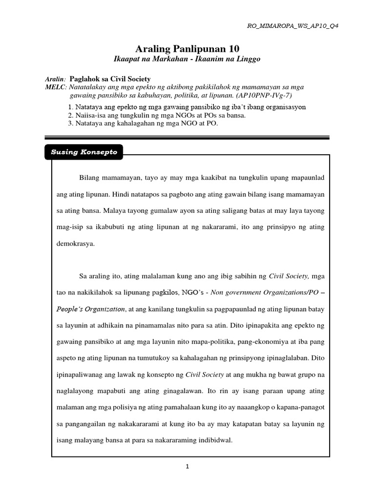 Ap10 Quarter-4 Week-6 | PDF