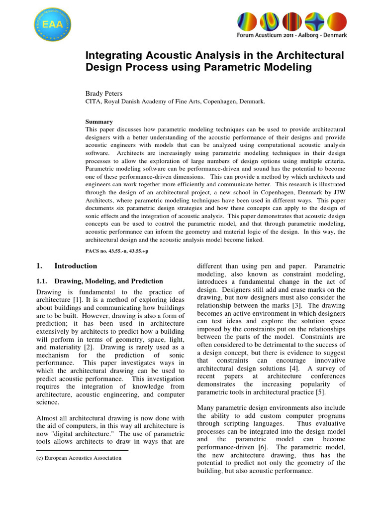 Integrating Acoustic Analysis in The Architectural | PDF | Space ...