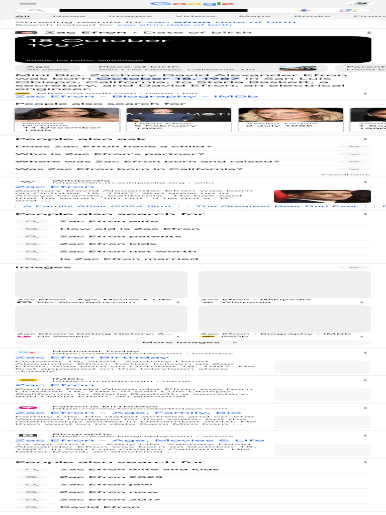 Zac Efrin Date of Birth - Google Search | PDF | Sports & Recreation ...