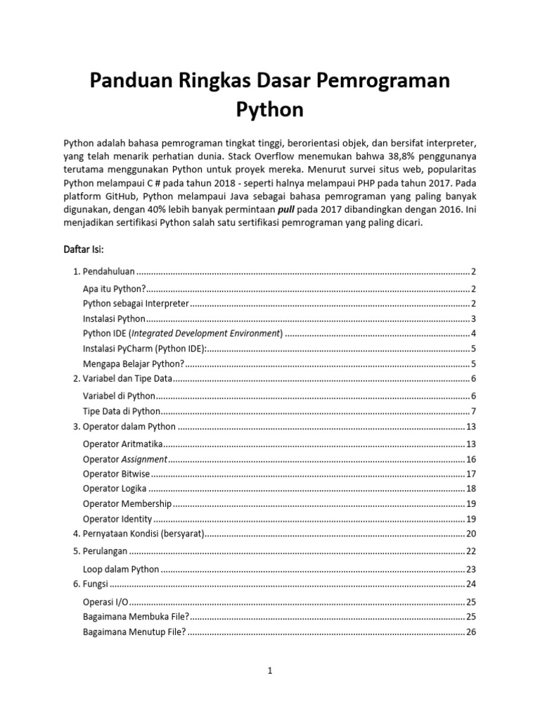Panduan Ringkas Dasar Pemrograman Python Pdf 9399
