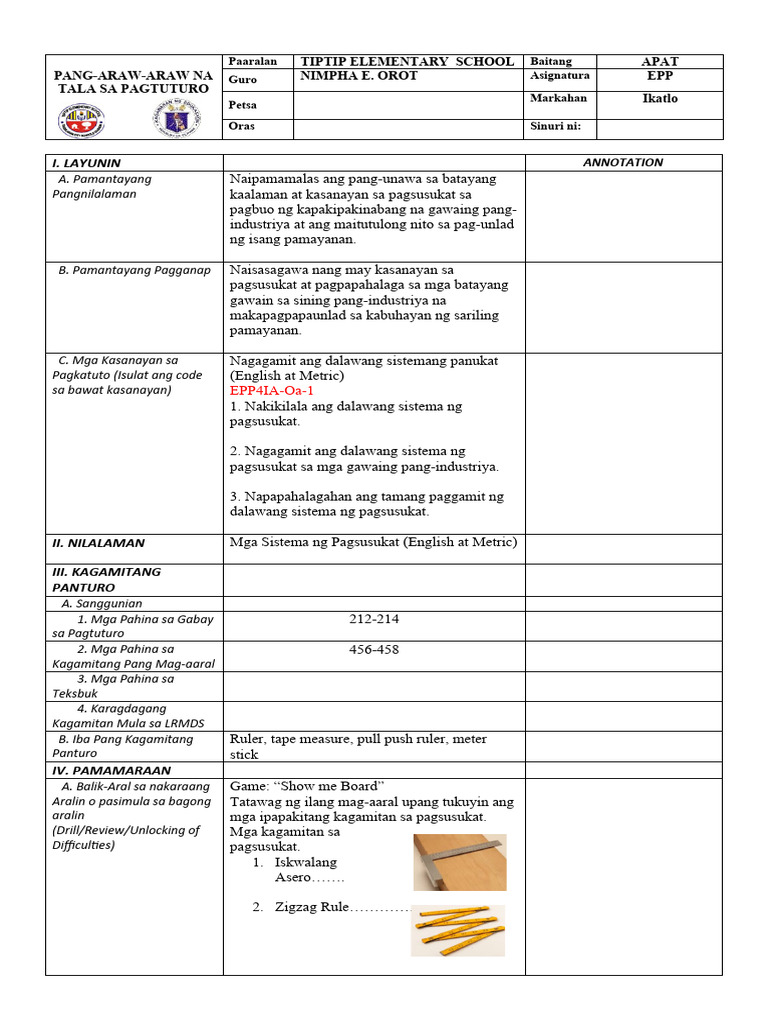 Cot - DLP - Epp 4 Quarter 3 | PDF